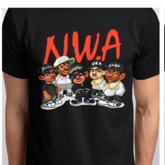 Unleashed Streetwear | Shirts | Nwa Mens Pre Shrunk Black Graphic Black ...